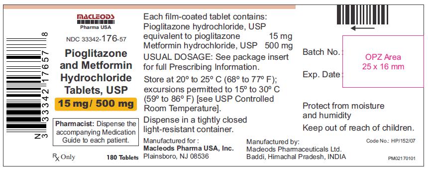 Rx Item-Pioglitazone-Metformin 15-500 MG 180 Tab by Macleods Gen Actoplus