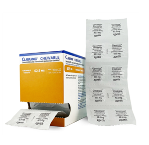 Clavamox Chewable Tablet 62.5mg Orange 112 Count By Zoetis