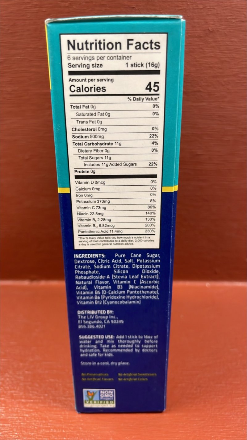 Case of 12-Liquid IV Electrolyte Lemon Lime Powder 6Ct By Emerson ...