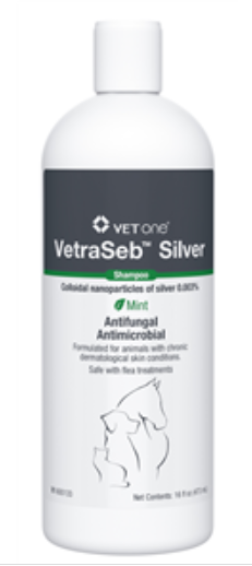 VetraSeb Silver Antifungal Antimicrobial Shampoo, Mint, 16oz By Vet One