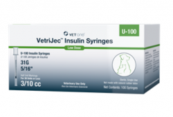 VetriJec Insulin Syringe U-100, 0.3cc Low Dose, 31g x 5/16 By VetOne