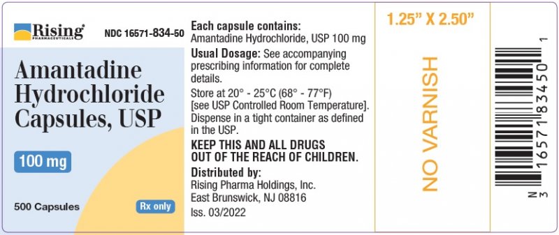 Rx Item:Amantadine 100MG 500 CAP by Rising Pharma USA Gen Symmetrel