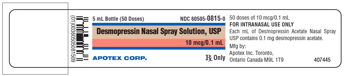 Rx Item-Desmopressin 10Mcg- 1Ml Spary 5Ml By Apotex Pharma Gen DDAVP