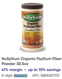 Pack of 12-NuSyllium Organic Psyllium Fiber Powder 30.5oz