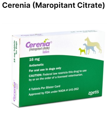Cerenia (Maropitant Citrate) Antiemetic Tablets for Dogs 24mg, 4 Count