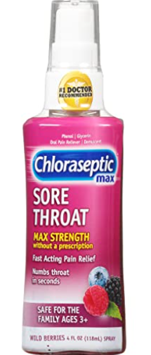 Chloraseptic Max Sore Throat Spray Wild Berries 4oz By Medtech USA