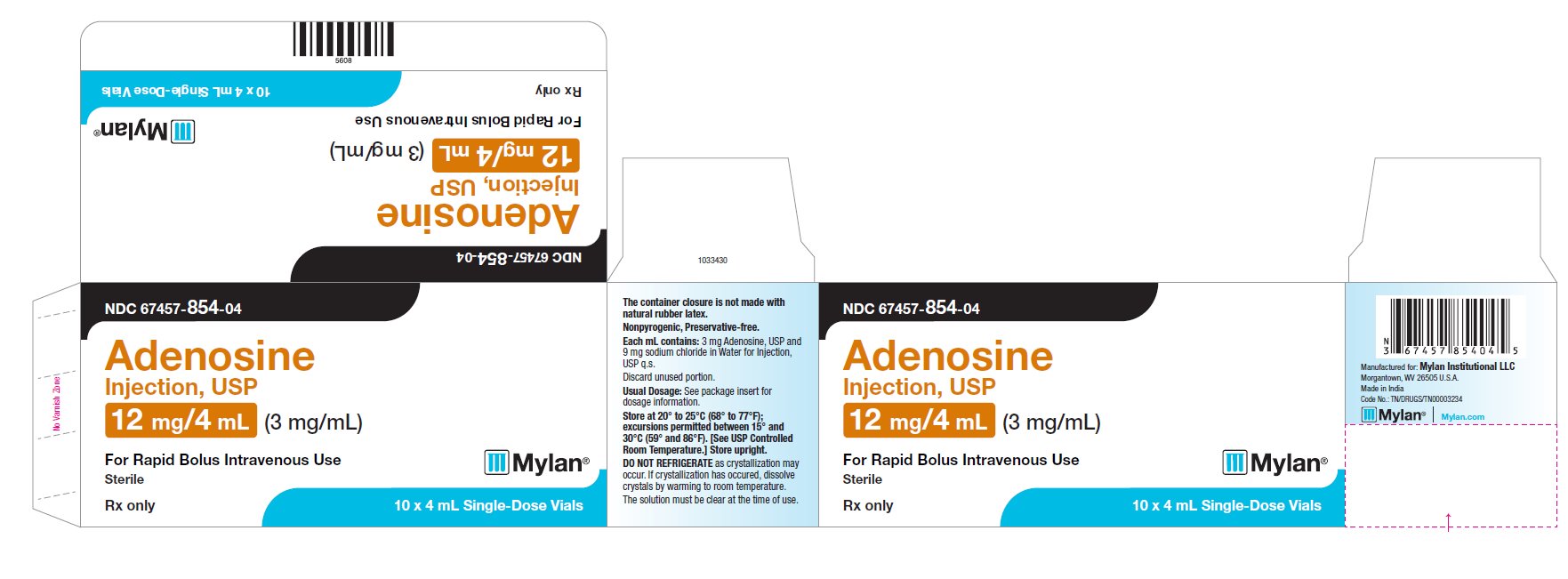 Rx Item-Adenosine 12Mg 10X4 Ml Sdv By Mylan Institutional/Gen