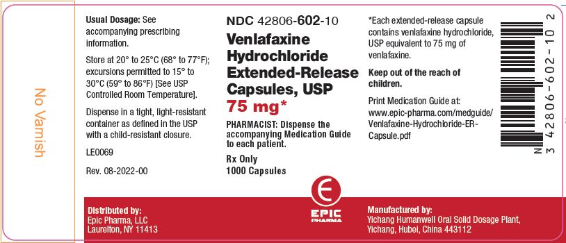 Rx Item-Venlafaxine 75MG ER 1000 Cap by Epic Pharma USA