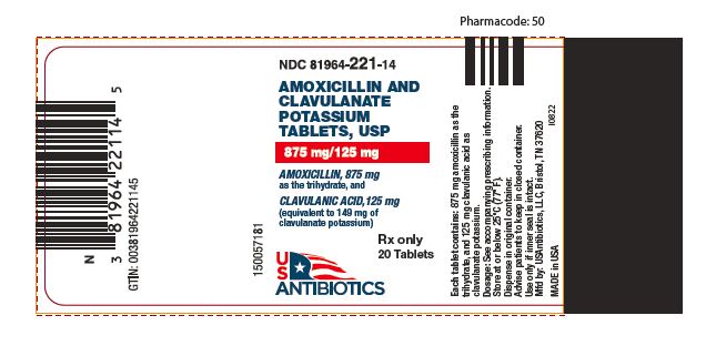 Rx Item-Amoxicillin-Pot Clavulanate 875/125Mg Tab 20 By Us Antibiotics ...