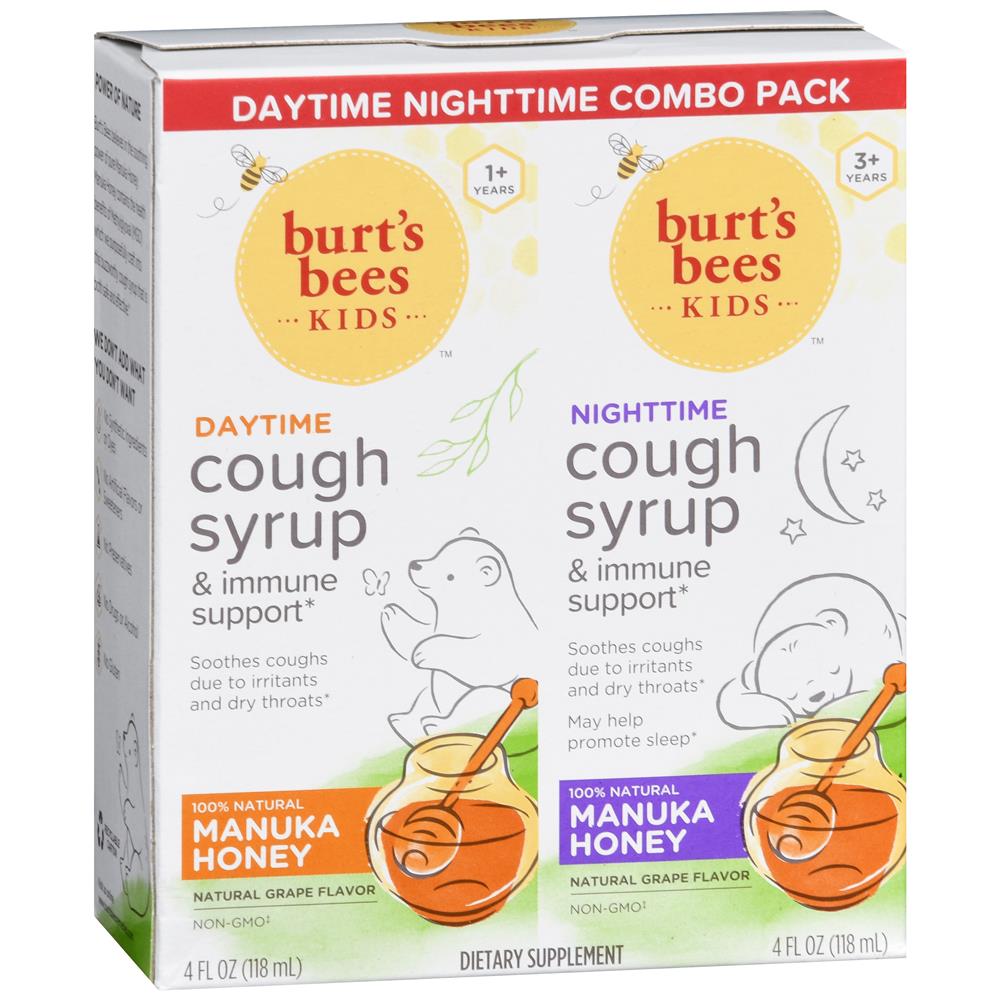 Pack Of 12-Burt'S Bees Kids Cough Syrup Combo Pack Daytime & Nighttime 4 Oz