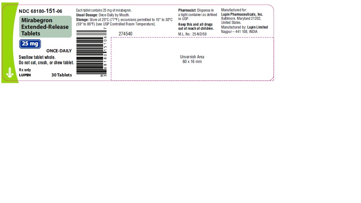 Rx Item-Mirabegron Generic Myrbetriq 25Mg Tab 30 By Lupin Pharma