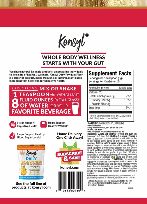 Konsyl Psyllium Fiber Suppl Pwd 300Gm By Konsyl Pharmaceuticals USA