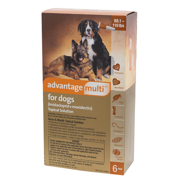 Advantage Multi Dog 88-110lb imidacloprid, moxidectin sol By Elanco Pet ...