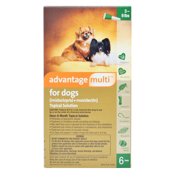 Advantage Multi Dog 3-9lb imidacloprid, moxidectin sol By Elanco Pet Rx ...