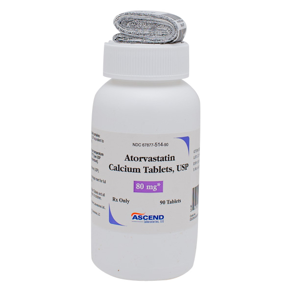 Rx Item:Atorvastatin 80MG 90 TAB by Ascend Lab USA Gen Lipitor
