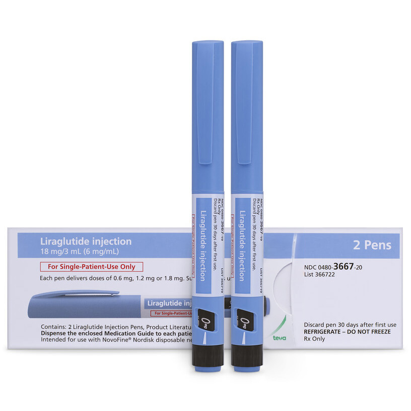 Rx Item-Liraglutide Generic Victoza Pen 18MG/3ML 2X3 ML Inj by Teva USA
