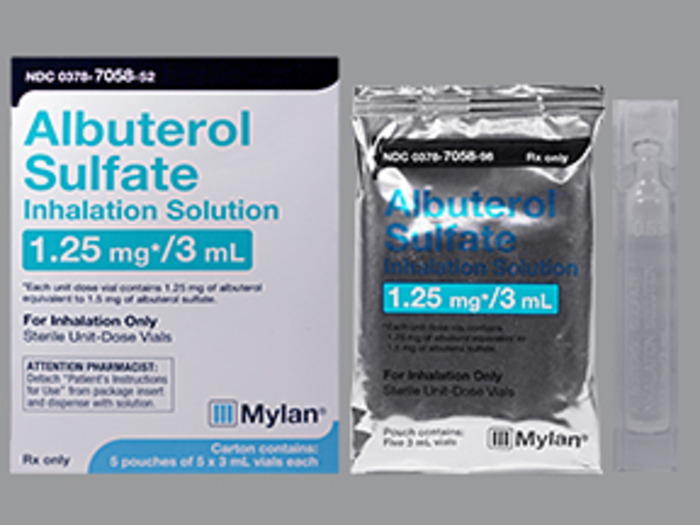 Rx Item-Albuterol Inhalation 1.25MG/3ML Sol 5x5X3ml By Mylan Pharma