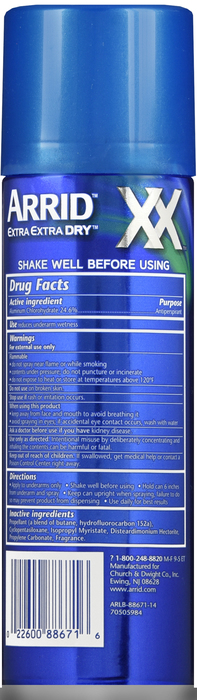 Arrid XX Antiperspirant Ultra Fresh Aerosol Deodorant 6oz By Church ...