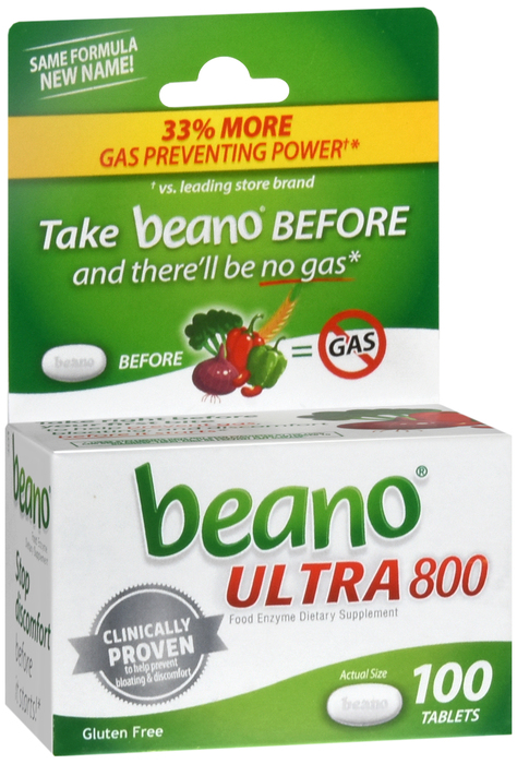 Beano Food Enzyme Tablets Extra Strength 100 EA