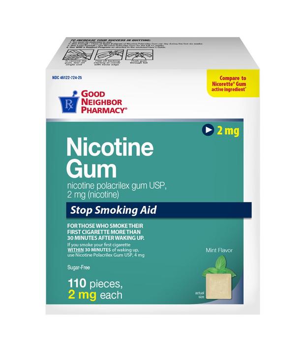 GNP Good Neighbor Pharmacy Nicotine 2Mg Uncoated Mint Gum 110Ct By PL ...