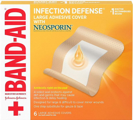 Band Aid Infection Def W/ Neosporin Large 6Ct By J&J