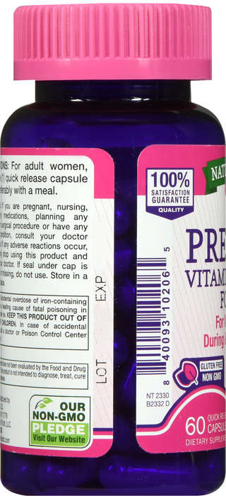 Prenatal Vitamin & Mineral Cap 60Ct By Natures Truth