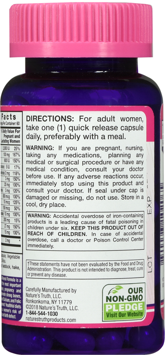 Prenatal Vitamin & Mineral Cap 60Ct By Natures Truth