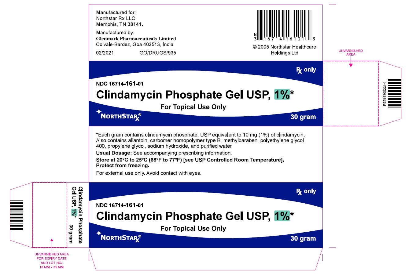 Rx Item-Clindamycin Phosphate Gel 1% 30GM By Northstar USA Gen Cleocin
