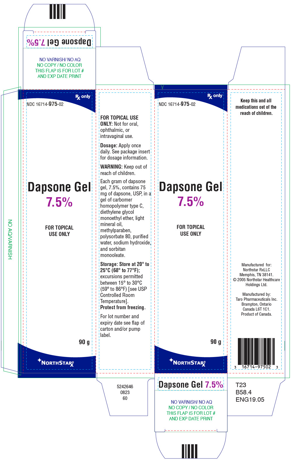 Rx Item:Dapsone 7 5% 90GM Gel by Northstar Pharma USA Gen Aczone