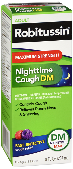 Robitussin Dm Max Strength Nighttime Cough 8Oz By Glaxo Smith Kline ...