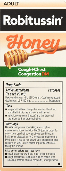 Robitussin Honey Cough + Chest Congestion Dm By Glaxo Smith Kline ...