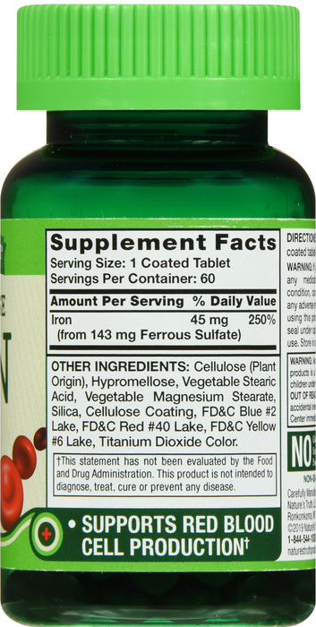 Slow Release Iron 45Mg Tab 60Ct By Natures Truth