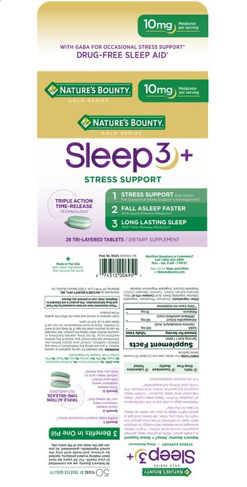 Sleep 3+ Stress Support Tab 28Ct Nb By Nature's Bounty