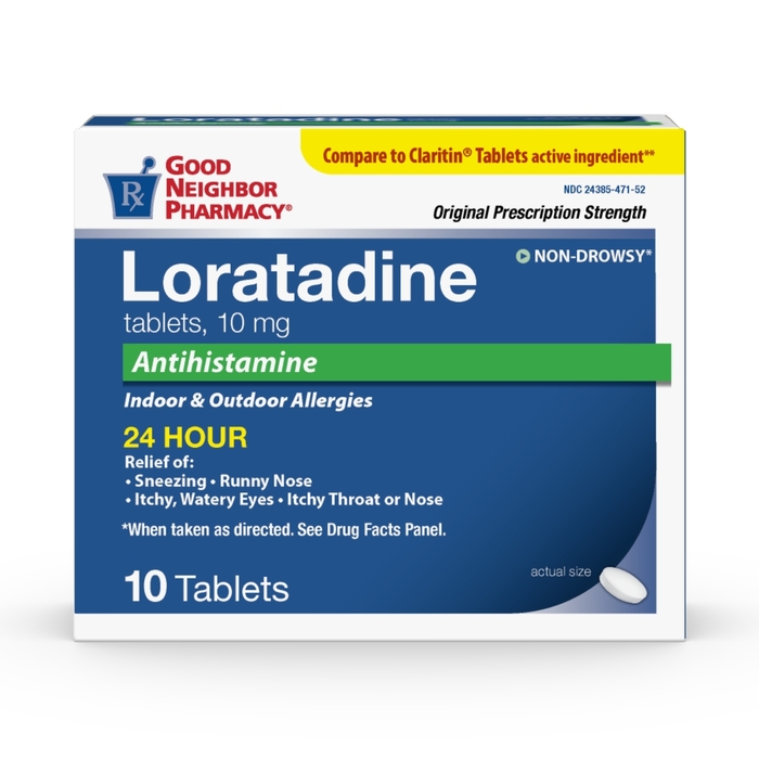 Pack of 12- GNP Loratadine 24HR 10mg Tablets 10ct By Perrigo-GNP USA