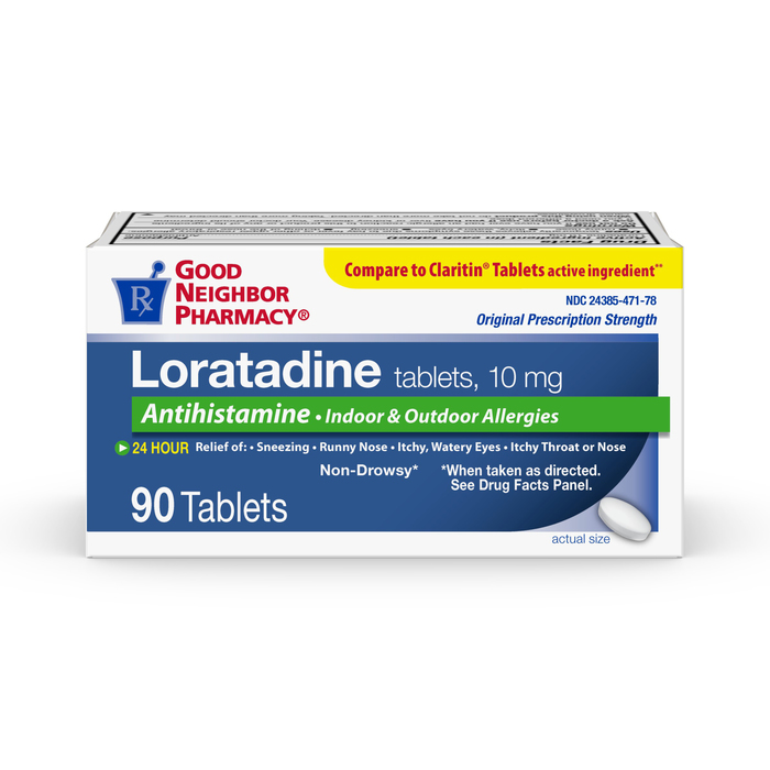 GNP Loratadine 24HR 10mg Tablets 90ct By Perrigo-GNP USA