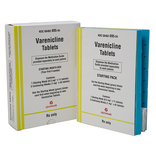 Rx Item-Varenicline STARTER-PK 0.5/1MG by Glenmark Pharma USA gen Chantix