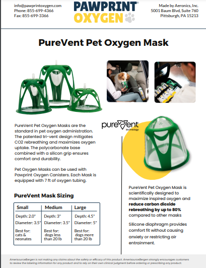 PureVent Pet Oxygen Mask, Medium, 3" Diameter (3.7" Depth) One Each by ...