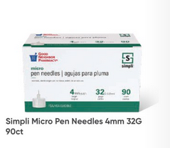 GNP Simpli Micro Pen Needles 4mm 32G 90ct