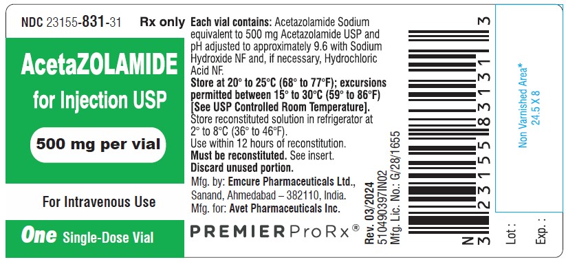 Rx Item-Acetazolamide N+ 500Mg Vial By Avet Pharmaceuticals Injectab