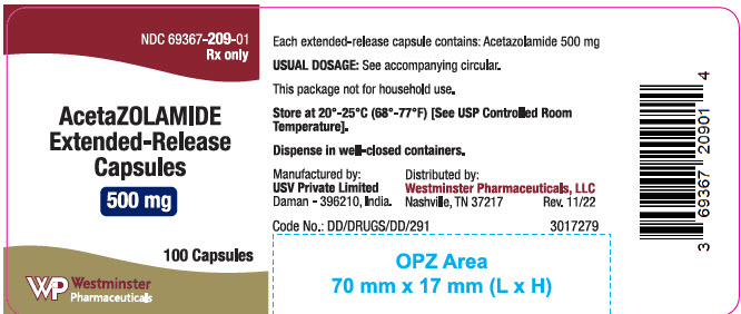 Rx Item-Acetazolamide 500Mg ER 100 Cap By Wesrminster Pharma USA Gen Diamox