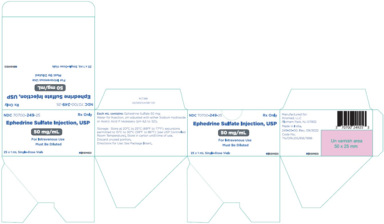 Rx Item-Ephedrine Sulfate 50MG 25X1 ML SDV by Xiromed Pharma USA