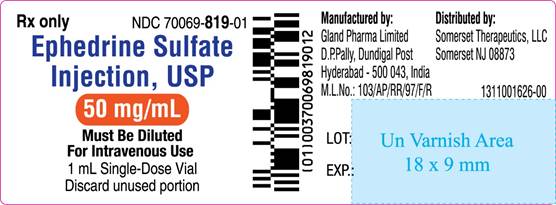Rx Item-Ephedrine Sulfate 50MG 10X1 ML Single Dose Vial by Somerset