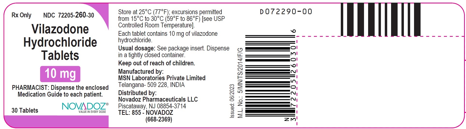 Rx Item-Vilazodone Gen Viibryd 40Mg Tab 30 By Novadoz Pharma