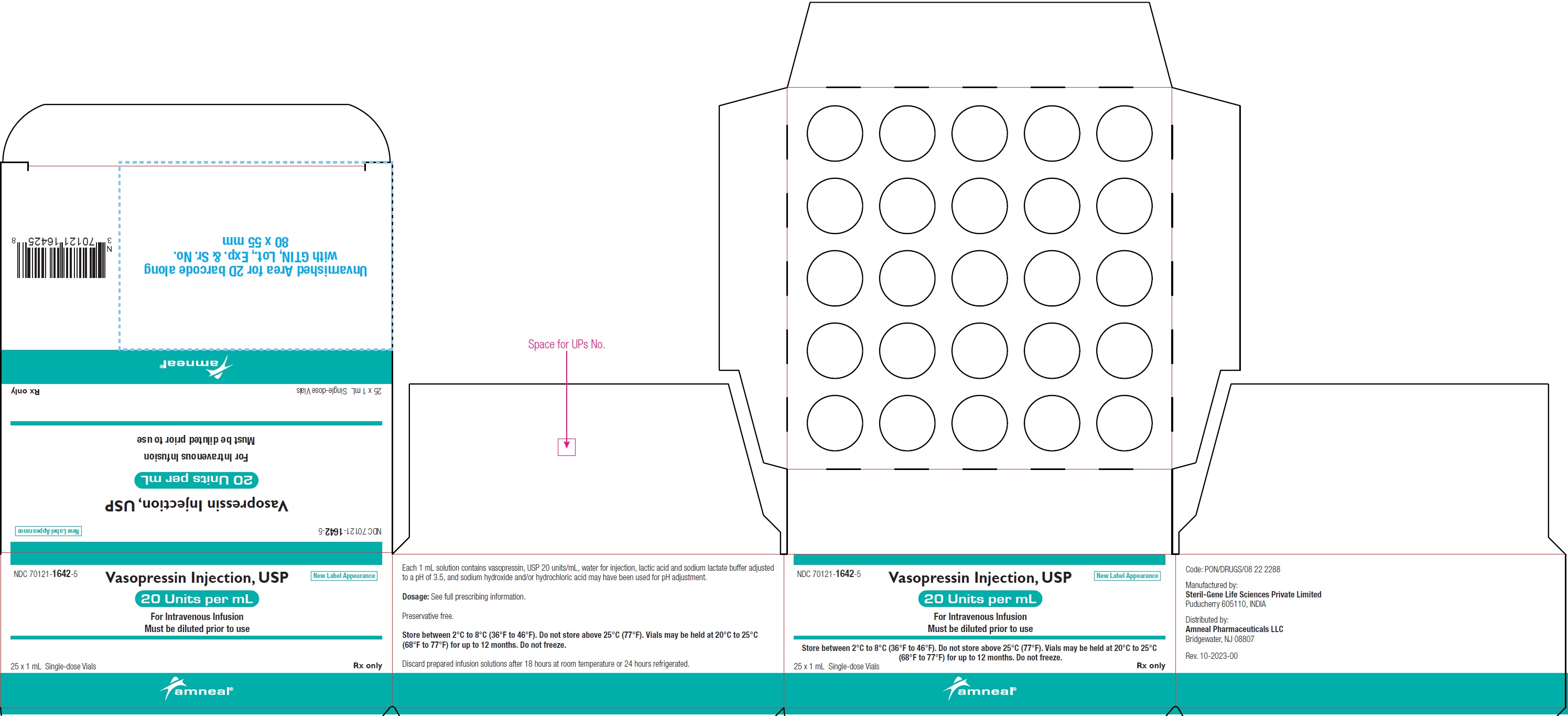 Rx Item-Vasopressin 20UN-ML 25X1ML SDV by Amneal Pharma USA Ref