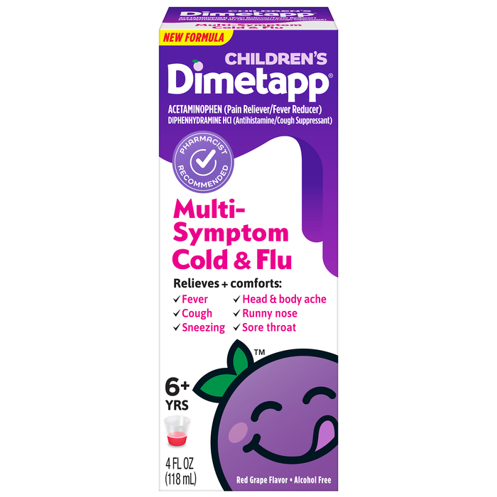 Childrens Dimetapp Multi-Symptom Cold&Flu GrapeByFoundation Consumer ...