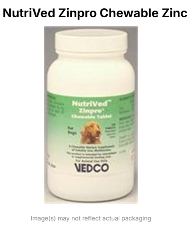 NutriVed Zinpro Chewable Zinc Methionine Tablets for Dogs 100 Cou By ...