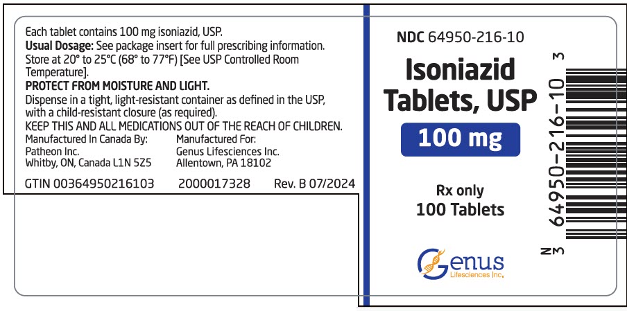 Rx Item-Isoniazid 300mg Tab 100 by Genus Lifescience
