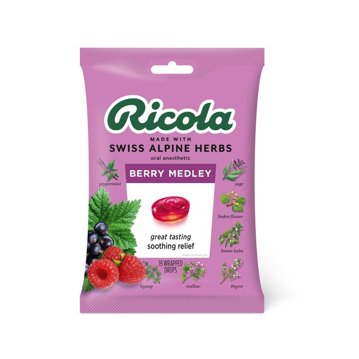 Pack of 6- Ricola Bag Swiss Alpine Herbs Berry Medley Drops 19ct