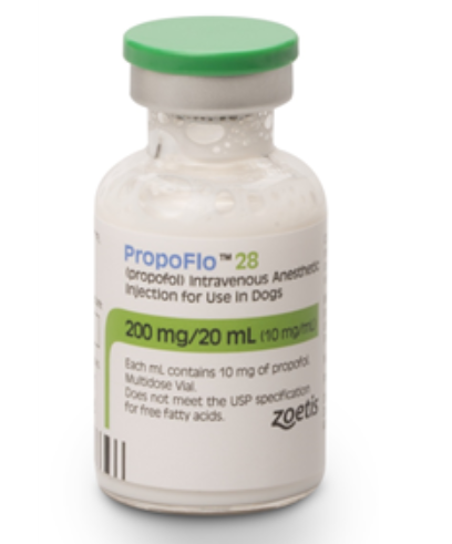 PropoFlo 28 (Propofol) Anesthetic Injection for Dogs, 20mL By Zoetis ...