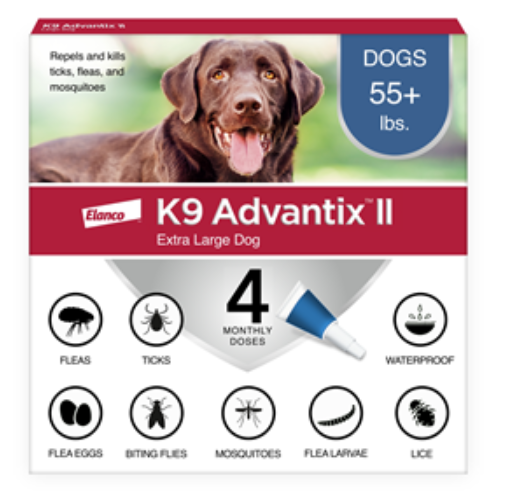 K9 Advantix II for Extra Large Dogs 55 Pounds and Over, Blue Label (4 ...